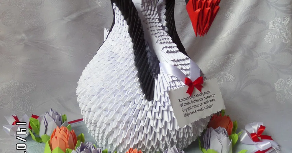 Łabedz origami modułowe Kobieceinspiracje.pl